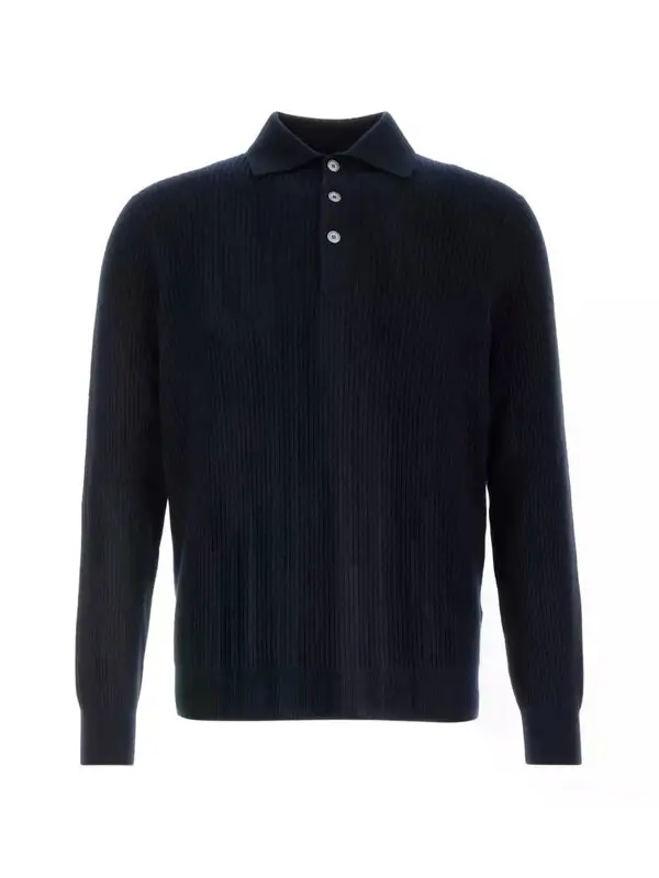 Fedeli Ribbed-knit Polo Shirt