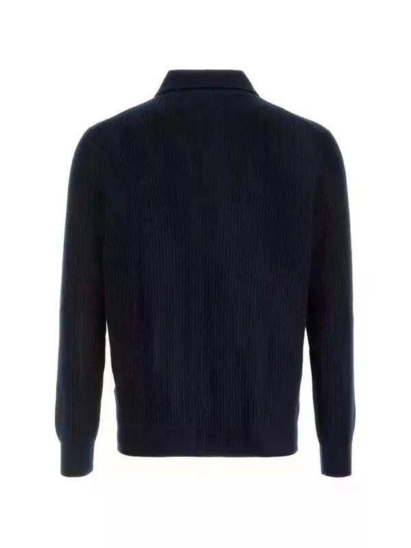 Fedeli Ribbed-knit Polo Shirt