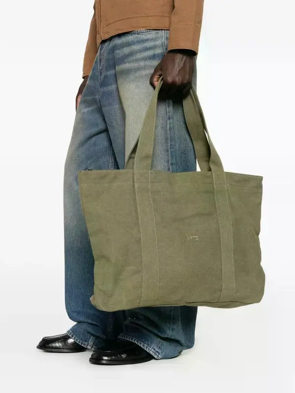 ARTE ANTWERP Logo-embroidered Tote Bag - Green