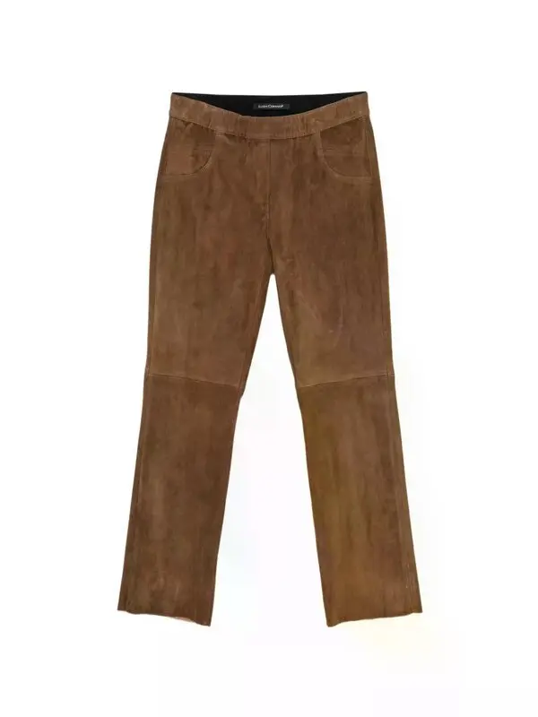 LUISA CERANO Straight-leg Suede Trousers