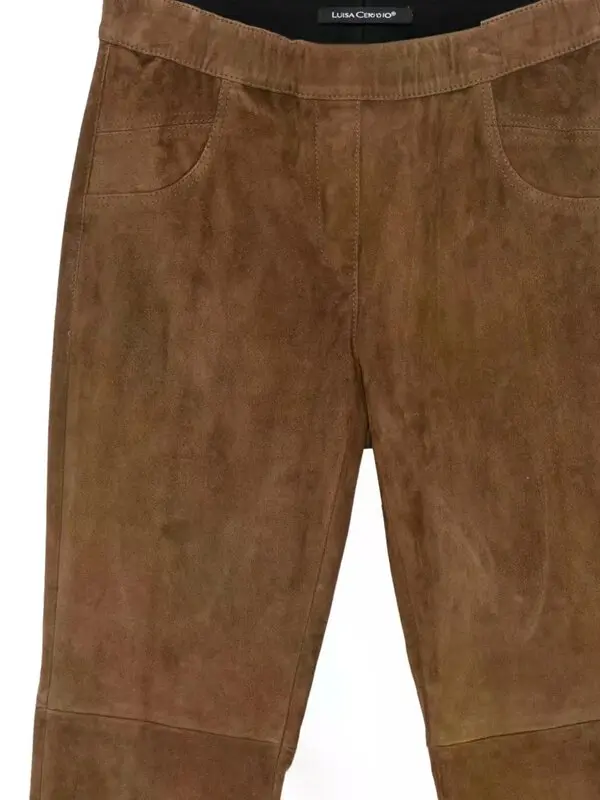 LUISA CERANO Straight-leg Suede Trousers