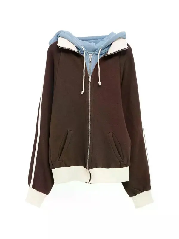 AUGUST BARRON Layered-effect Zip-up Hoodie