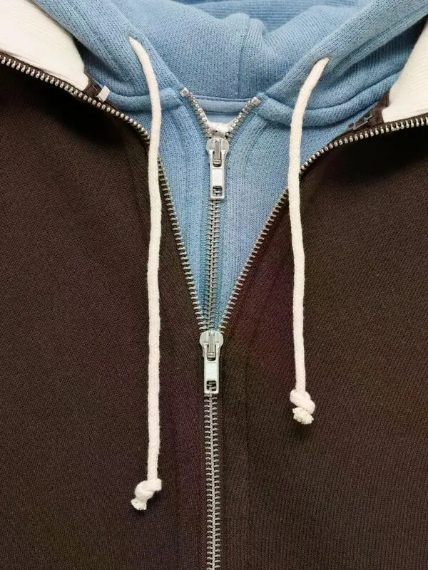 AUGUST BARRON Layered-effect Zip-up Hoodie