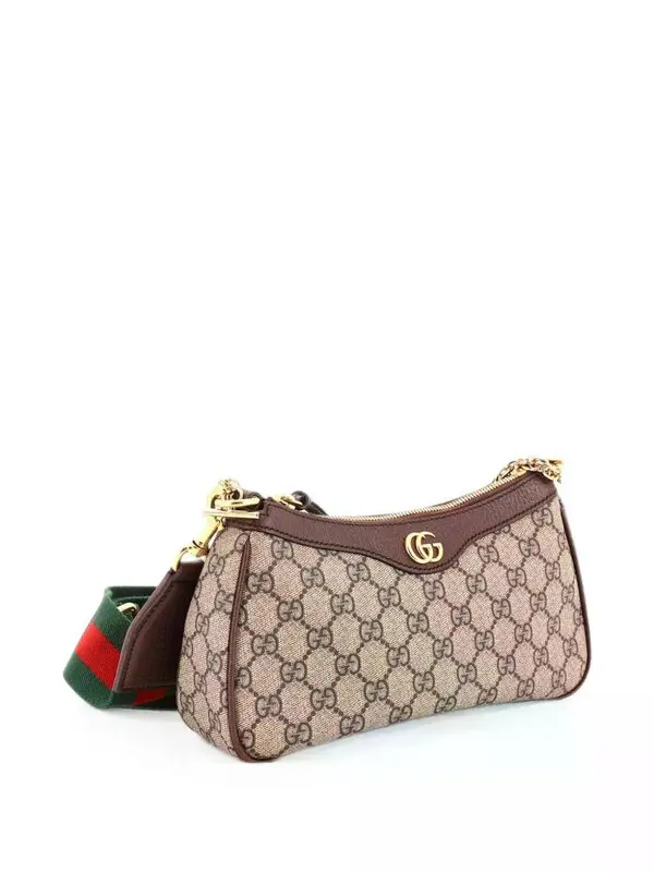 Gucci Ophidia Charm Shoulder Bag Gg Coated Canvas Small Crossbody Bag - Brown