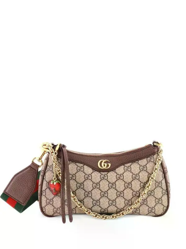 Gucci Ophidia Charm Shoulder Bag Gg Coated Canvas Small Crossbody Bag - Brown