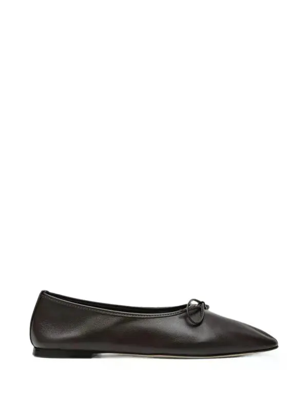 Dear Frances Gala Bow-detail Leather Ballet Flats