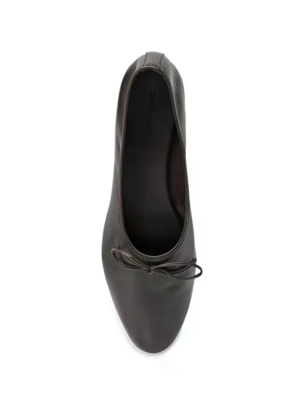 Dear Frances Gala Bow-detail Leather Ballet Flats