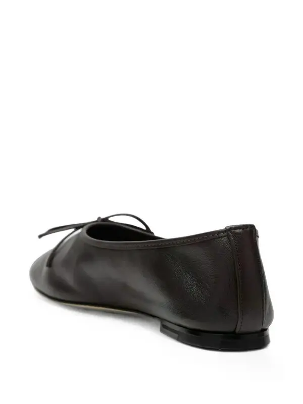 Dear Frances Gala Bow-detail Leather Ballet Flats