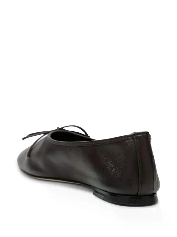 Dear Frances Gala Bow-detail Leather Ballet Flats