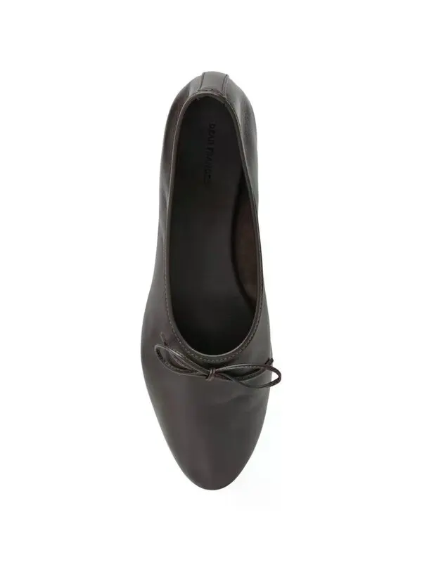 Dear Frances Gala Bow-detail Leather Ballet Flats