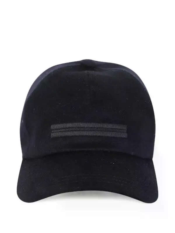 Zegna Dark Baseball Cap In Oasi Cashmere - Blue