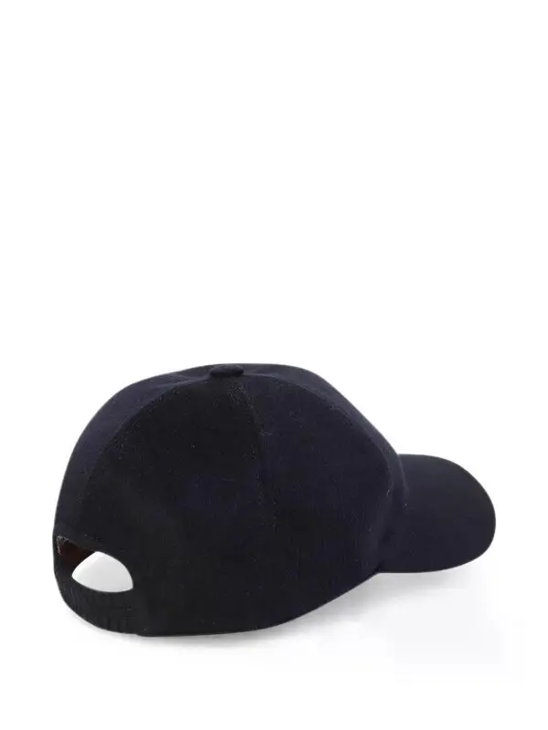 Zegna Dark Baseball Cap In Oasi Cashmere - Blue
