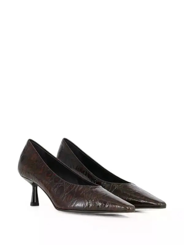 NOTABENE Emmy Low Crocodile-embossed Heeled Pumps