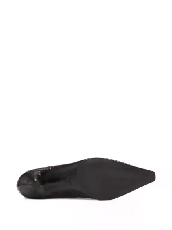NOTABENE Emmy Low Crocodile-embossed Heeled Pumps