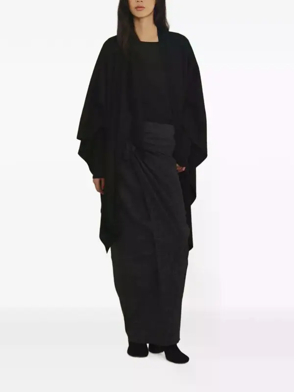 CORTANA Melange Wool Poncho Coat