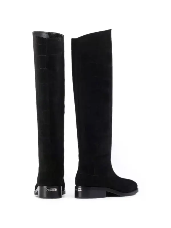 LE SILLA Charlotte Croc-effect Suede Boots