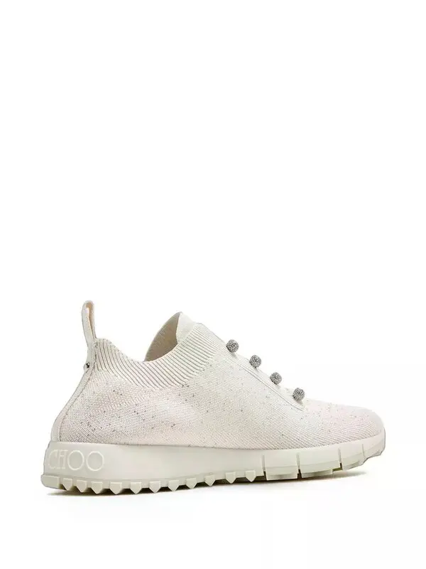 JIMMY CHOO Crystal-embellished Knitted Sneakers
