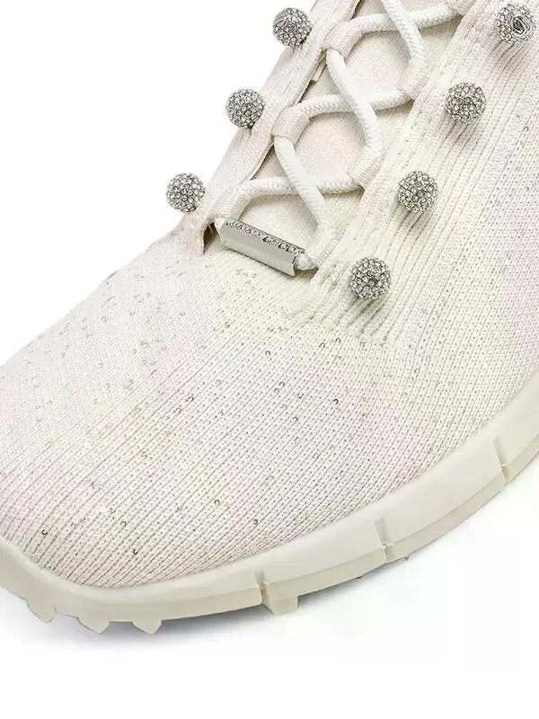 JIMMY CHOO Crystal-embellished Knitted Sneakers