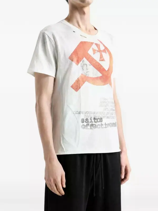 SAITOS Graphic-print Distressed T-shirt