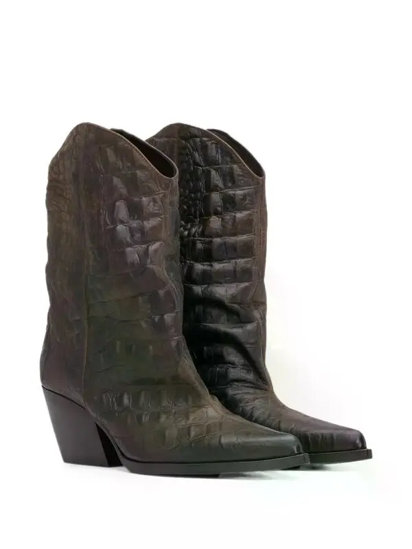 NOTABENE Zora Crocodile-effect Cowboy Boots