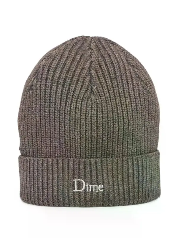 DIME Ribbed-knit Beanie Hat - Brown