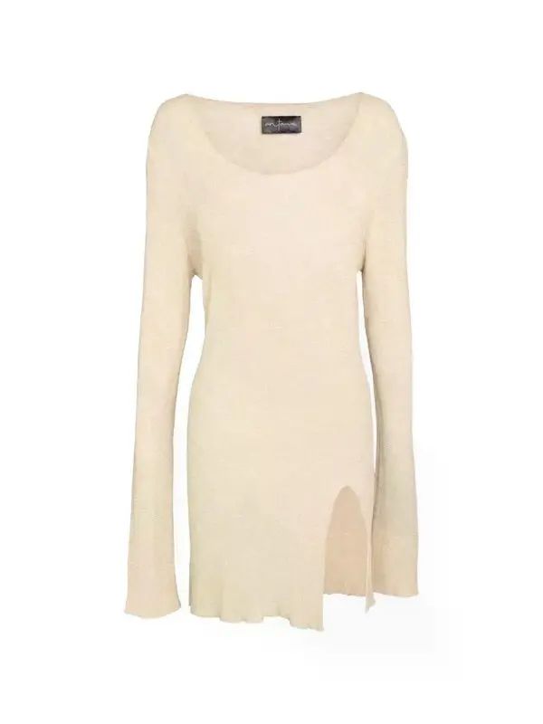 CORTANA Luma Jersey Side-slit Top - Neutrals