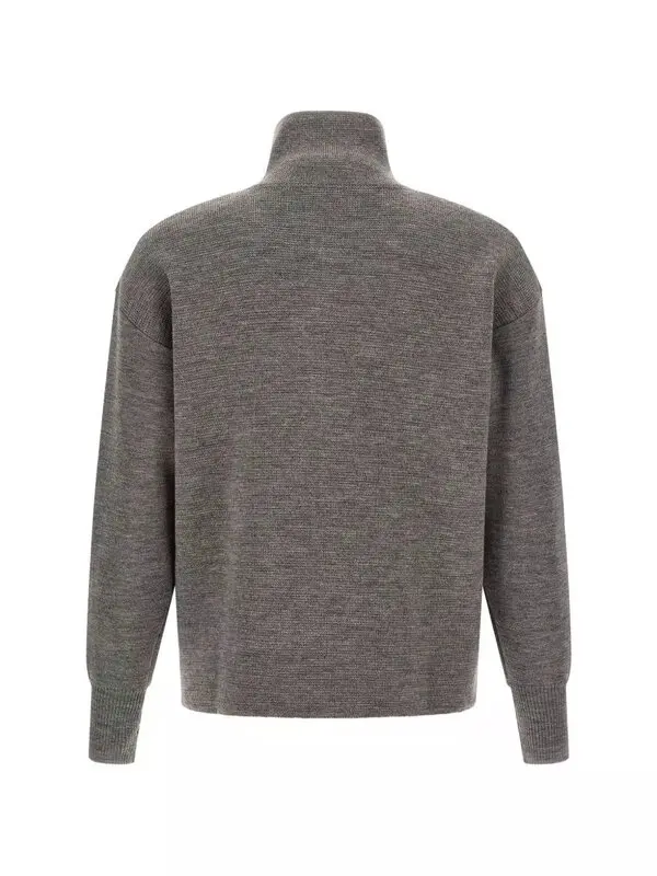 MA'RY'YA Half-zip Dropped-shoulder Sweater - Grey