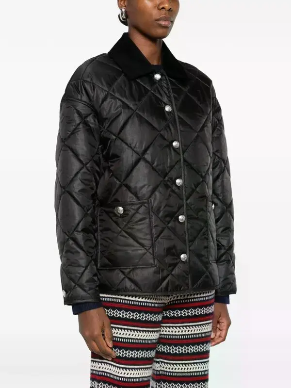 ANINE BING Luca Quilted Corduroy-collar Jacket