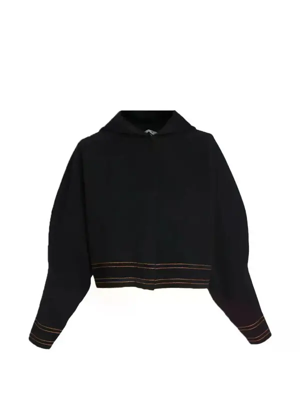 Max Mara Contrast-stitch Hooded Cardigan