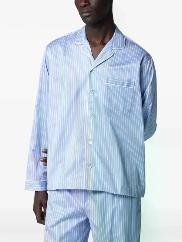 TEKLA Striped Cotton Pyjamas