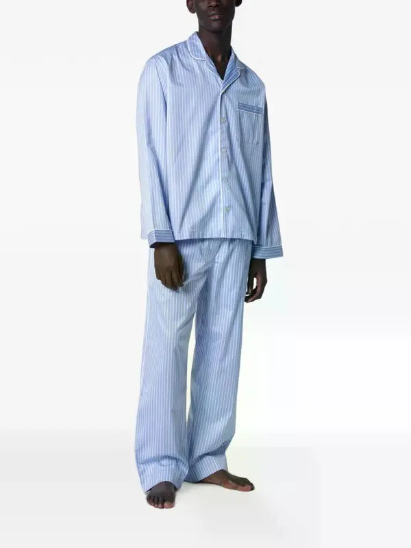 TEKLA Striped Cotton Pyjamas