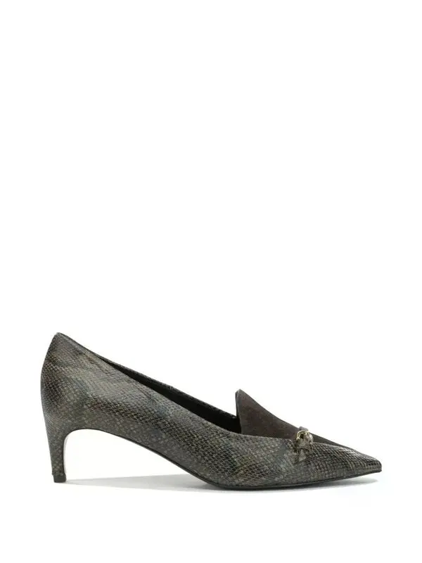 DEL CARLO Snake-effect Buckle-detail Pumps