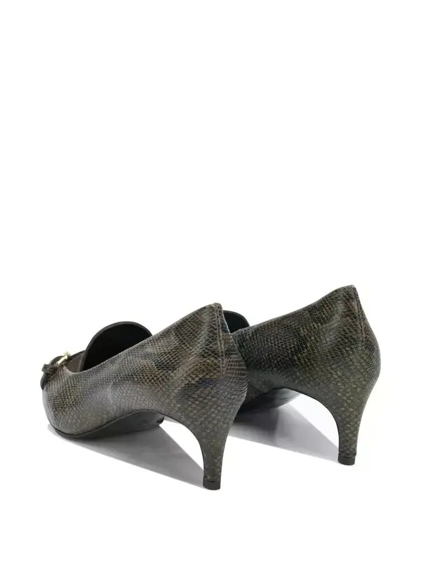 DEL CARLO Snake-effect Buckle-detail Pumps