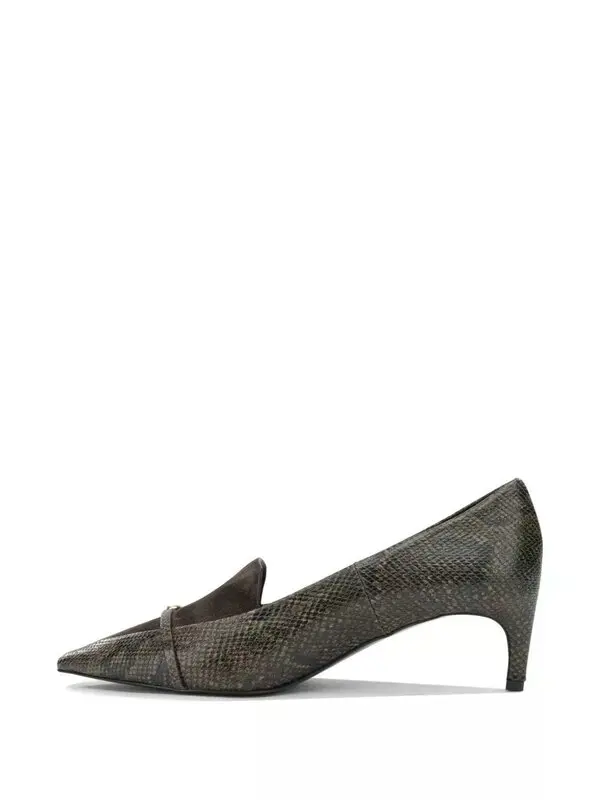 DEL CARLO Snake-effect Buckle-detail Pumps