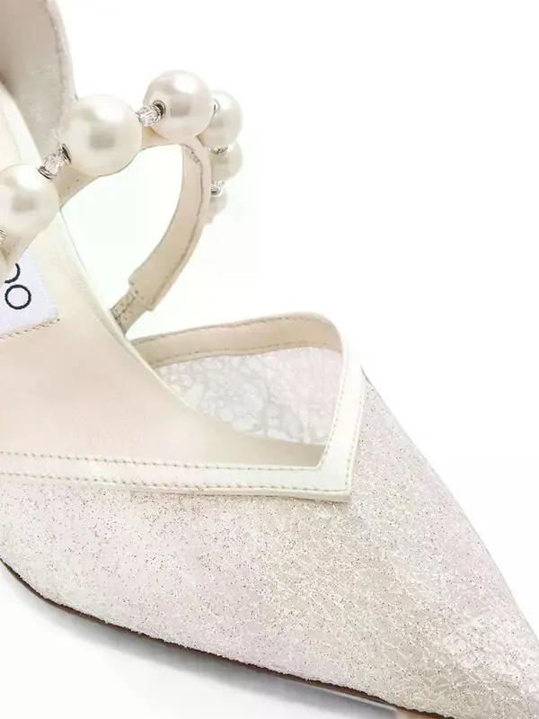 JIMMY CHOO Pearl-embellished Lace Pumps