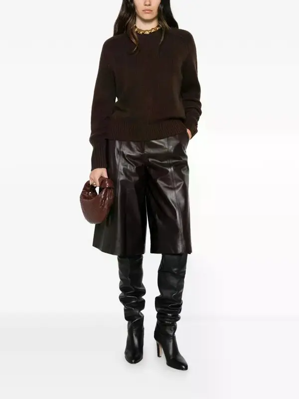 JOSEPH Asia Nappa-leather Cropped Trousers