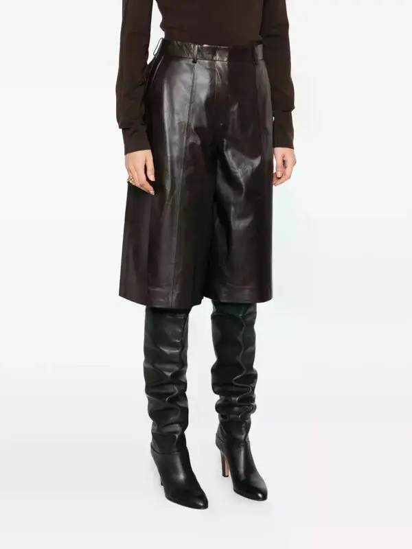 JOSEPH Asia Nappa-leather Cropped Trousers