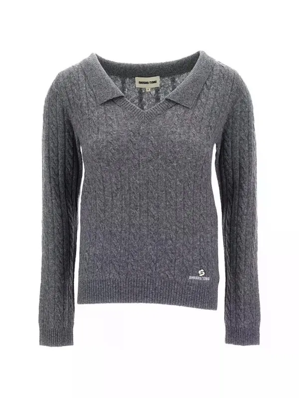 SHUSHU/TONG V-neck Sweater - Grey