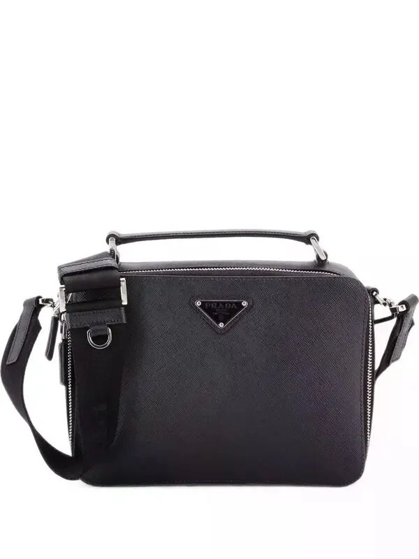 Prada Brique Saffiano Leather Small Crossbody Bag - Black