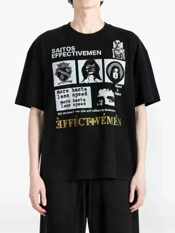 SAITOS Graphic-print Cotton T-shirt