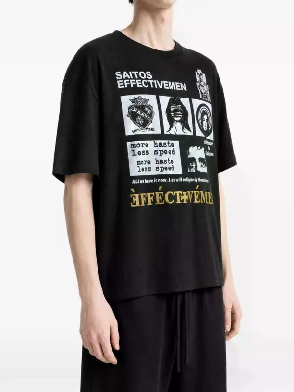 SAITOS Graphic-print Cotton T-shirt