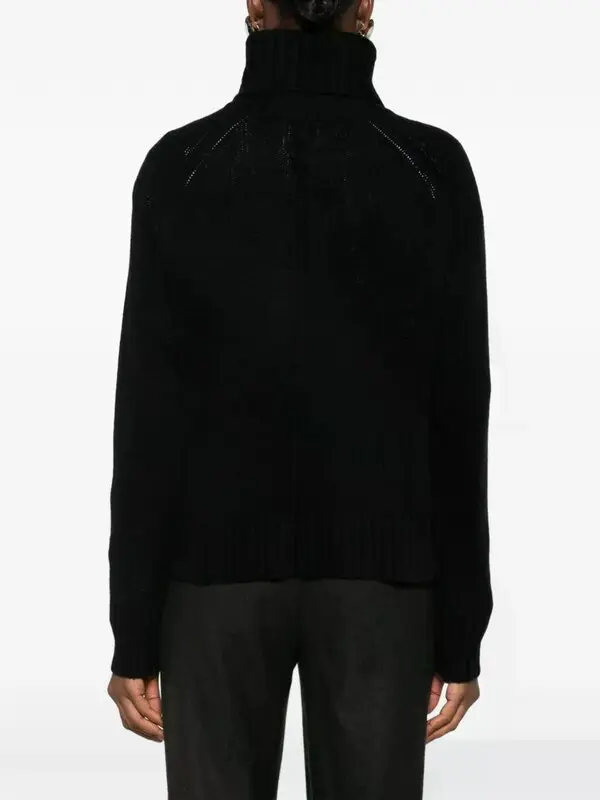 ALLUDE Roll-neck Raglan-sleeve Sweater