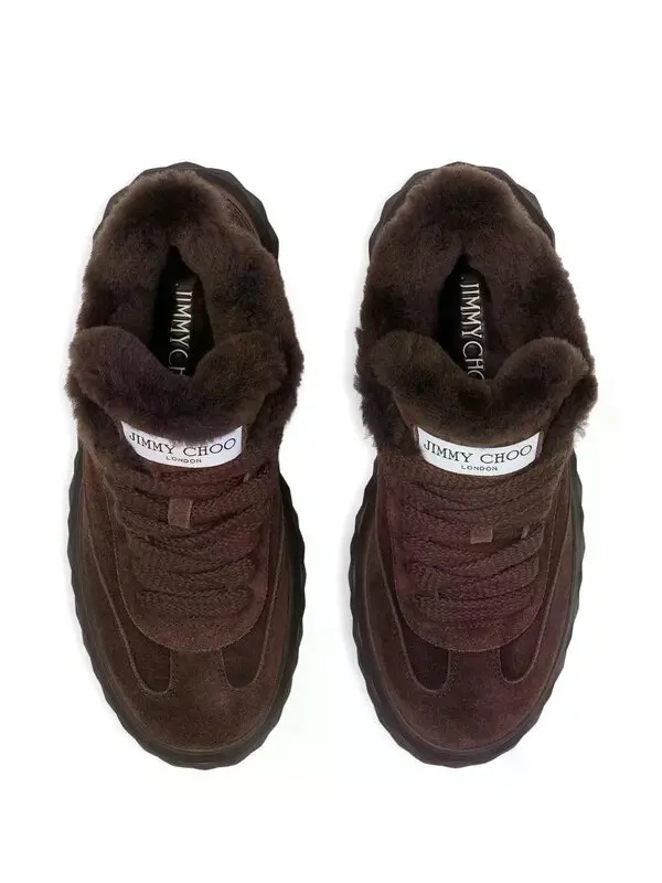 JIMMY CHOO Diamond Maxi Retro F Suede Sneakers