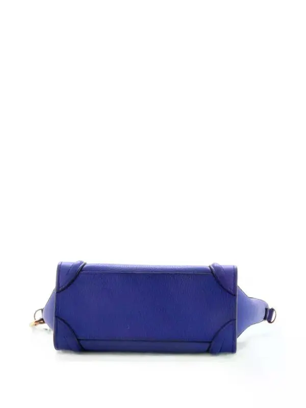 Celine Luggage Bag Grainy Leather Nano Crossbody Bag - Blue