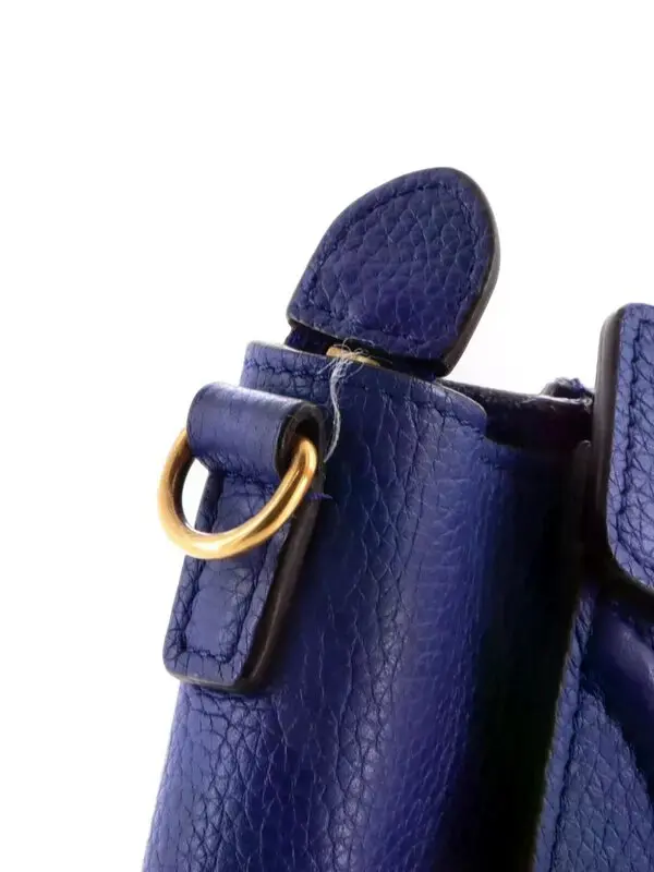 Celine Luggage Bag Grainy Leather Nano Crossbody Bag - Blue