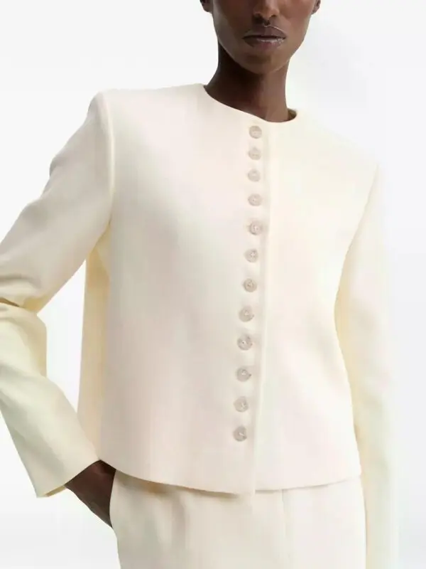 Almada Label Button-up Collarless Jacket