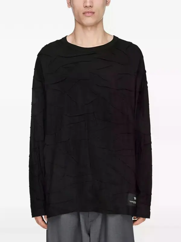 Y3 Pleated Oversized Long-sleeve T-shirt