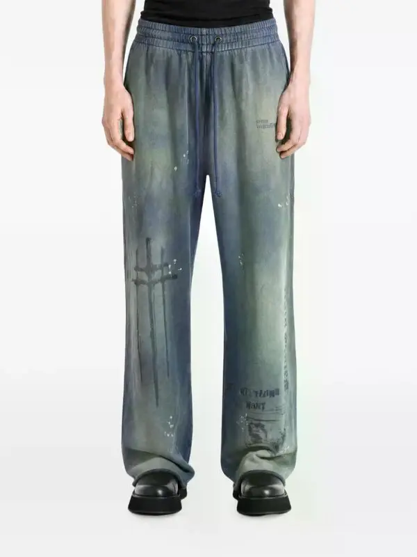 SAITOS Graphic-print Drawstring Track Pants