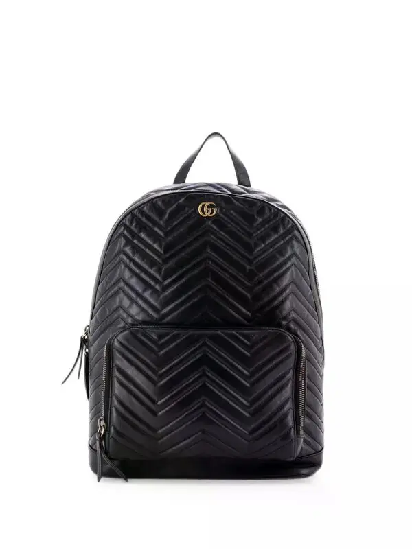Gucci Gg Marmont Pocket Matelasse Leather Medium Backpack - Black