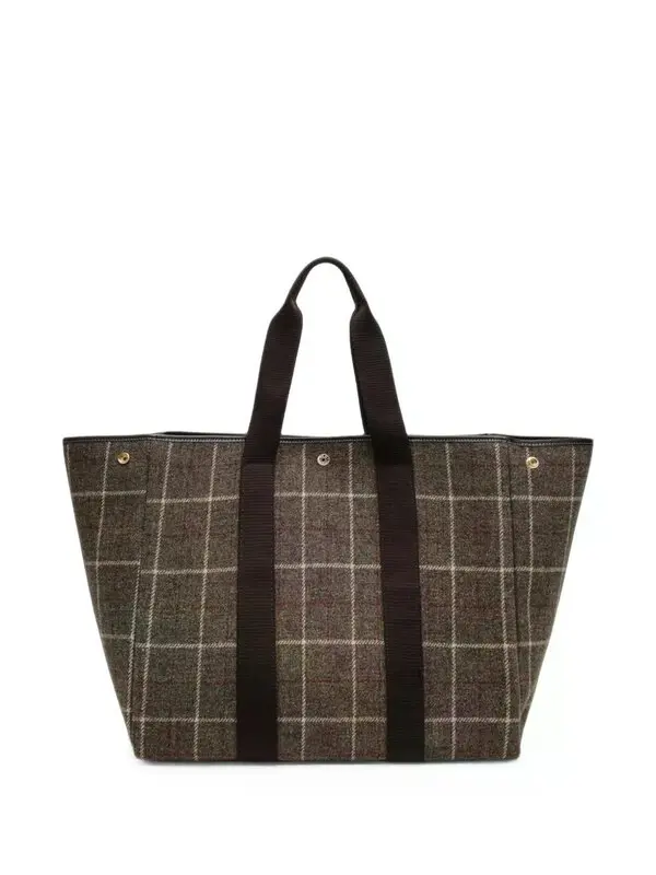 Rue De Verneuil Medium Traversée Check-pattern Tote Bag